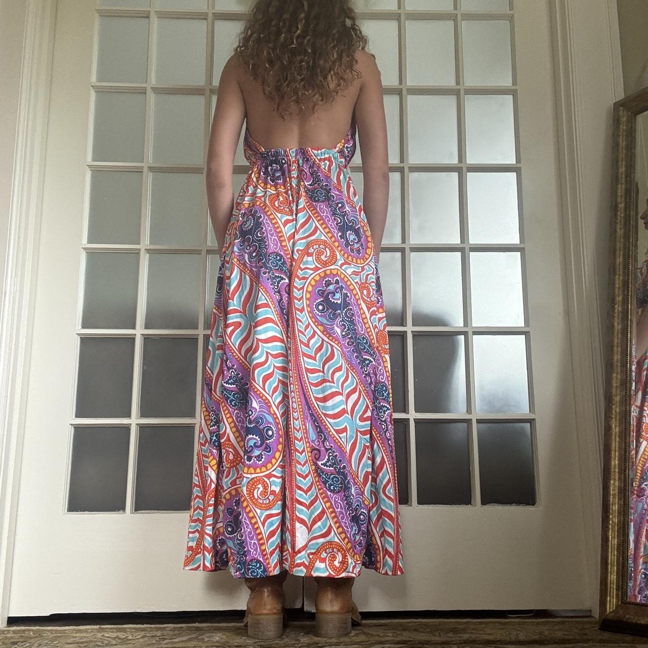 70s vintage groovy halter maxi dress Cole of... - Depop