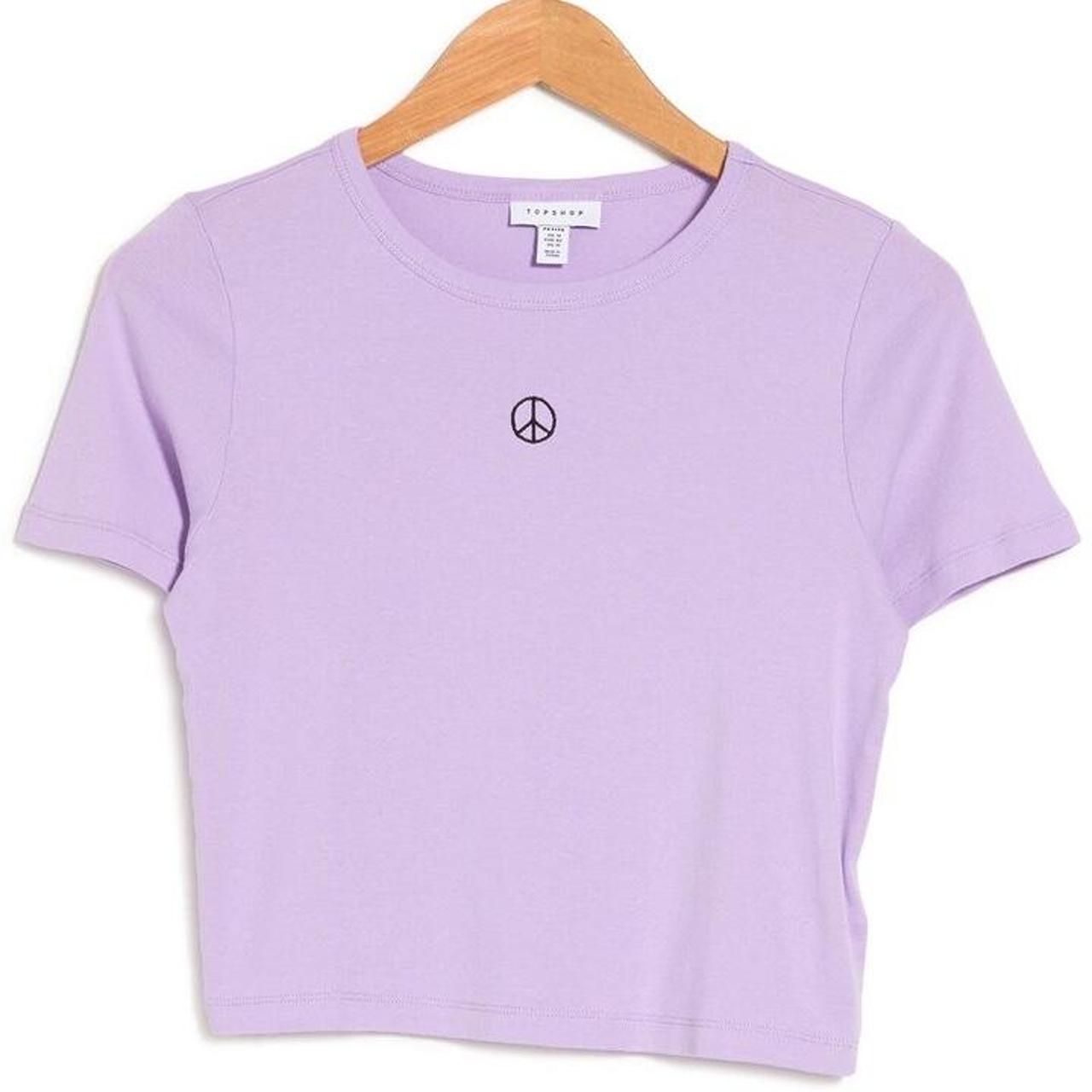 Topshop Women's Purple and Blue Crop-top | Depop