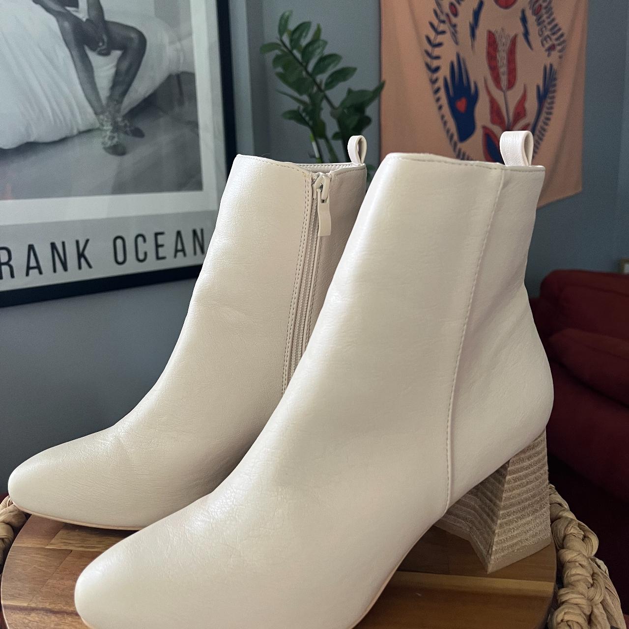 like new cream booties from Buckle- women's size... - Depop