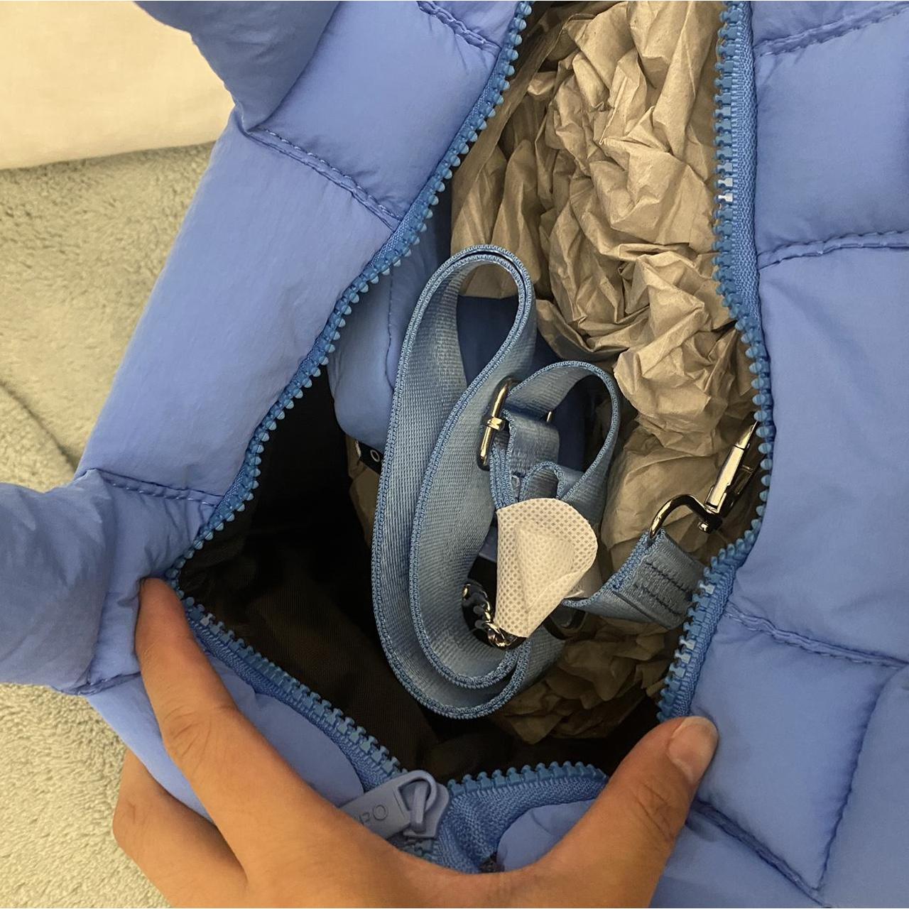 mini puffer bag 💼 color: blue completely brand... - Depop