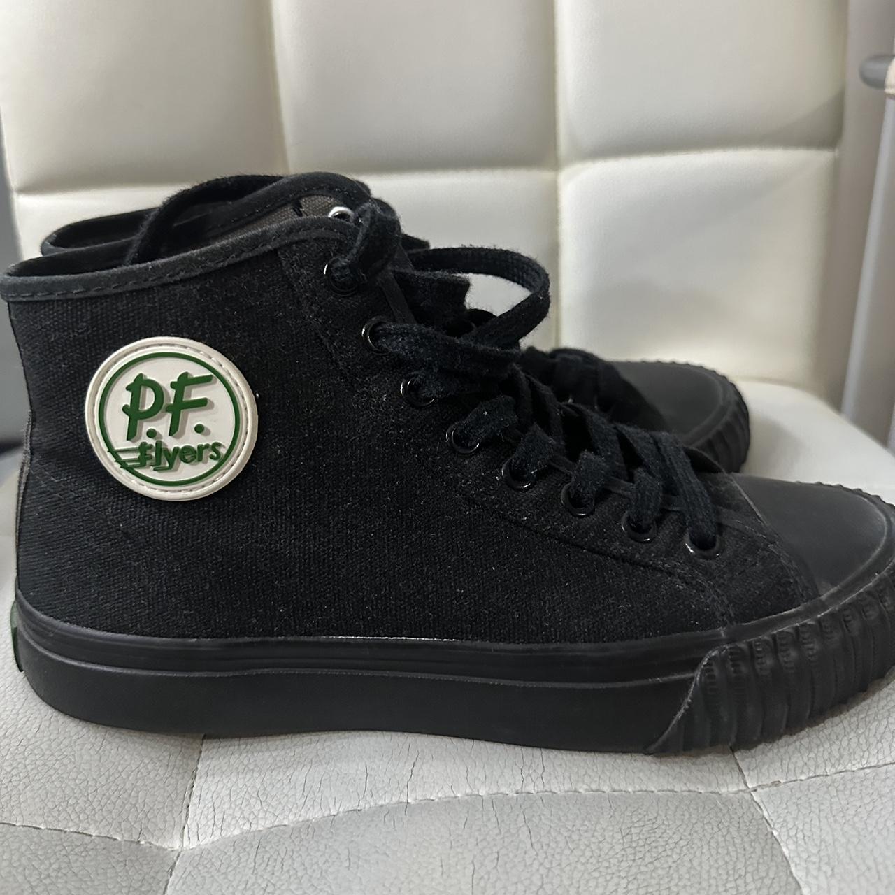All black p.f. flyers , worn twice. Collected a... - Depop