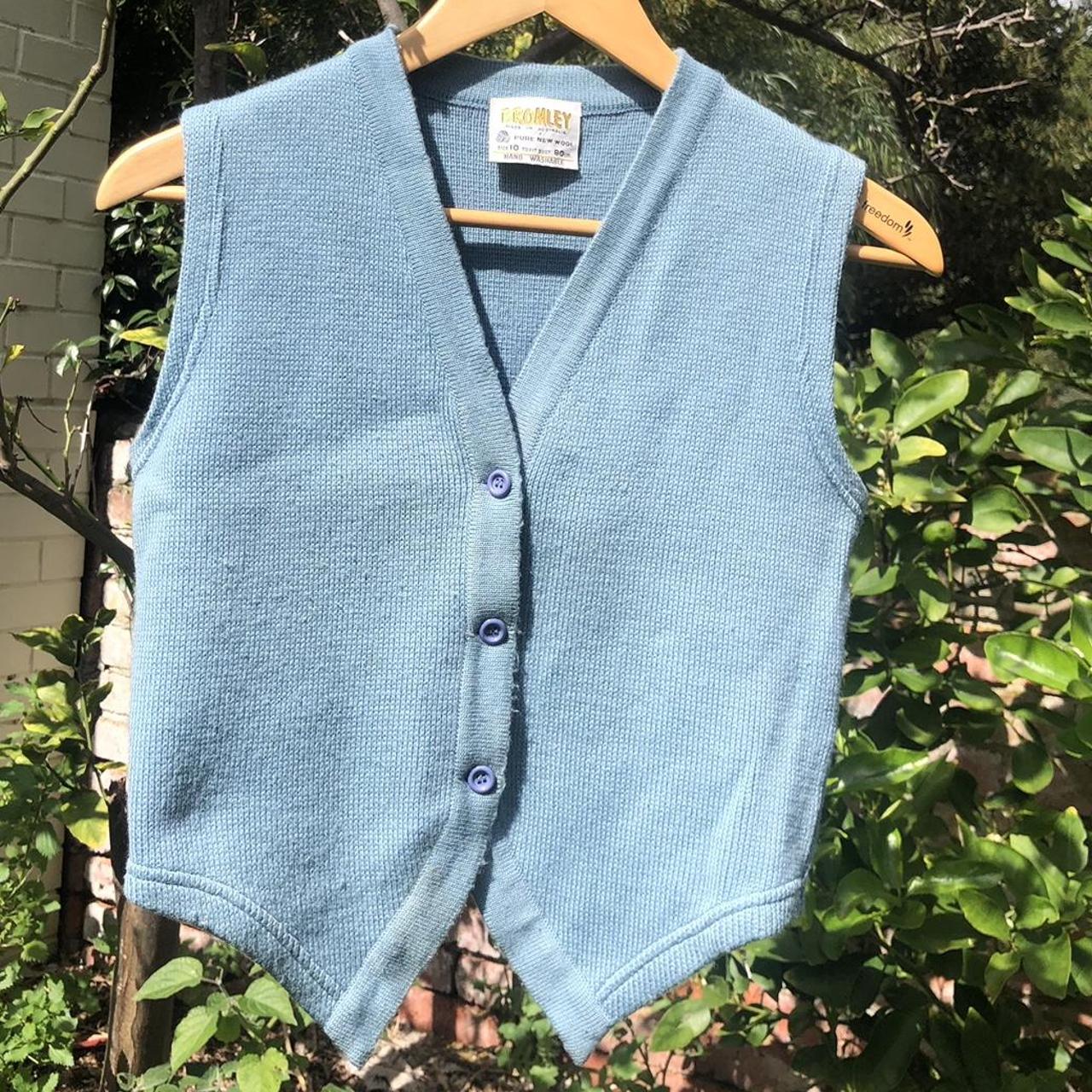 Cute blue vest! 100% wool, super warm. Bought from... - Depop