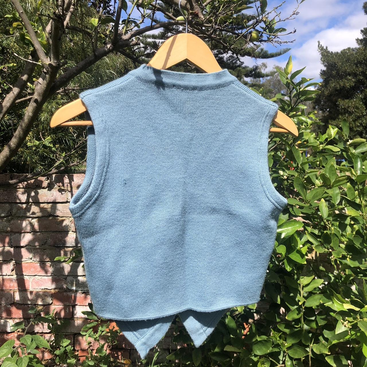 Cute blue vest! 100% wool, super warm. Bought from... - Depop