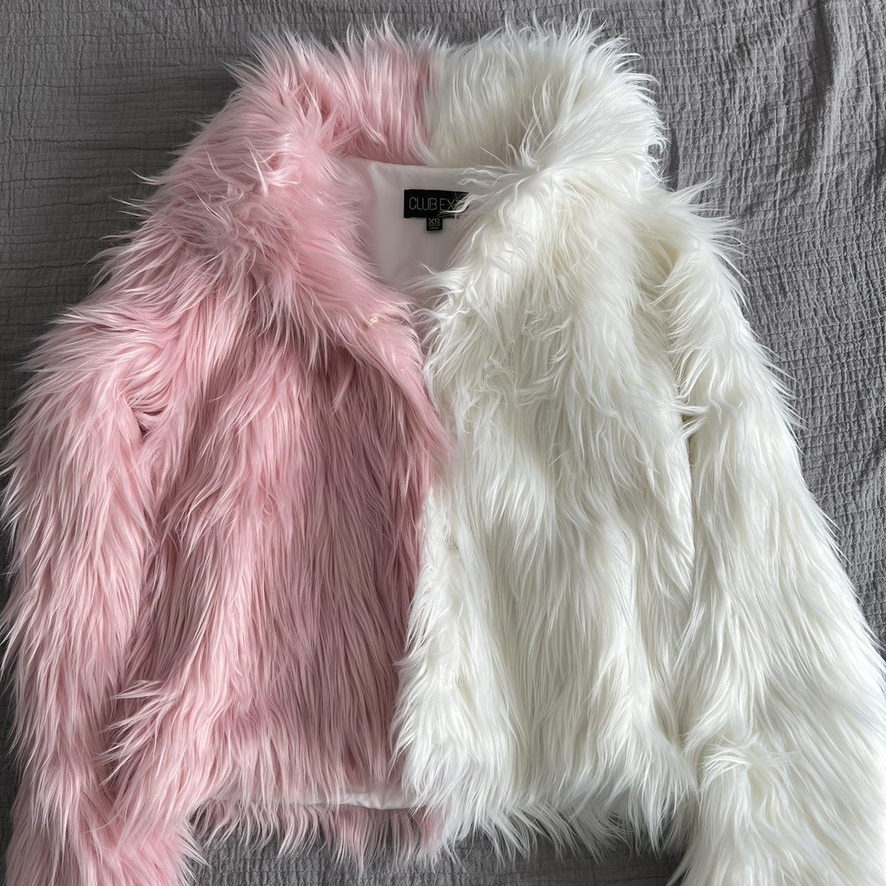 super cute faux fur jacket perfect for raves and... - Depop