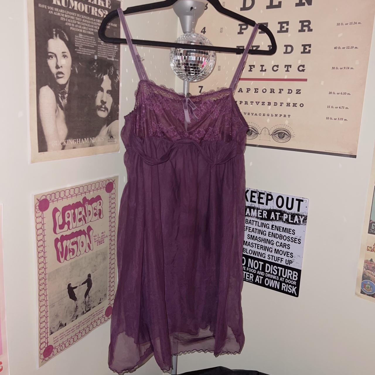 enchanting lace sheer flowy & flirty purple... - Depop