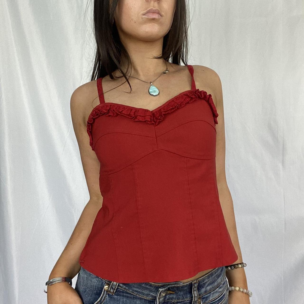 Vintage Rosette Corset Style Top •Condition: very... - Depop