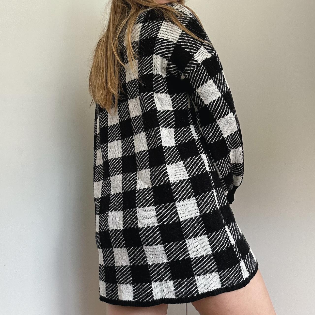 Black and white checkered sweater dress #vintage... - Depop