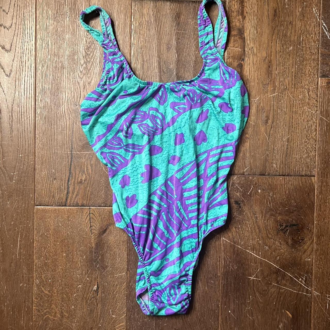 80s/90s high cut geometric swimsuit Cute and bold... - Depop
