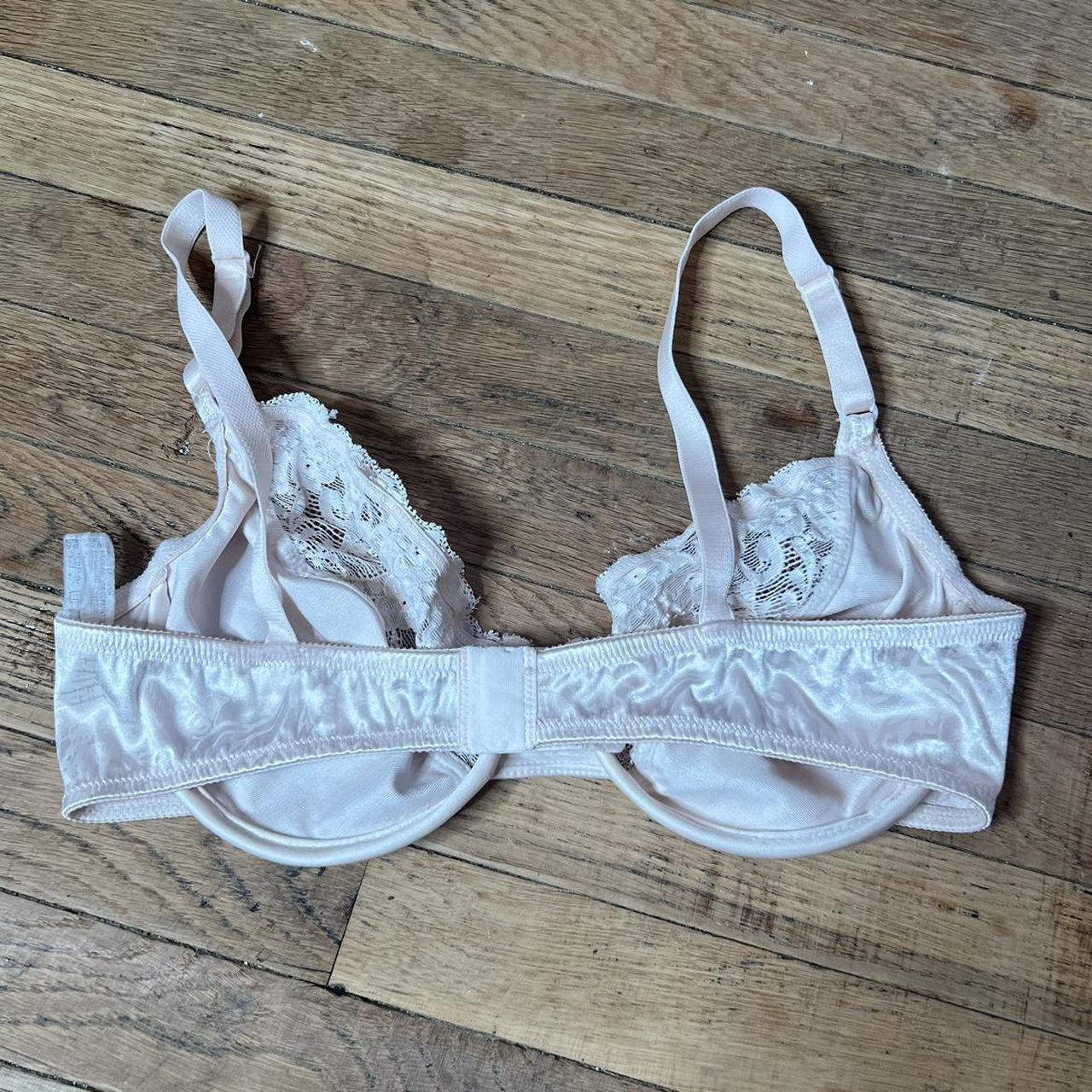 80s pastel pink faux silk bra Beautiful 80s silk... - Depop