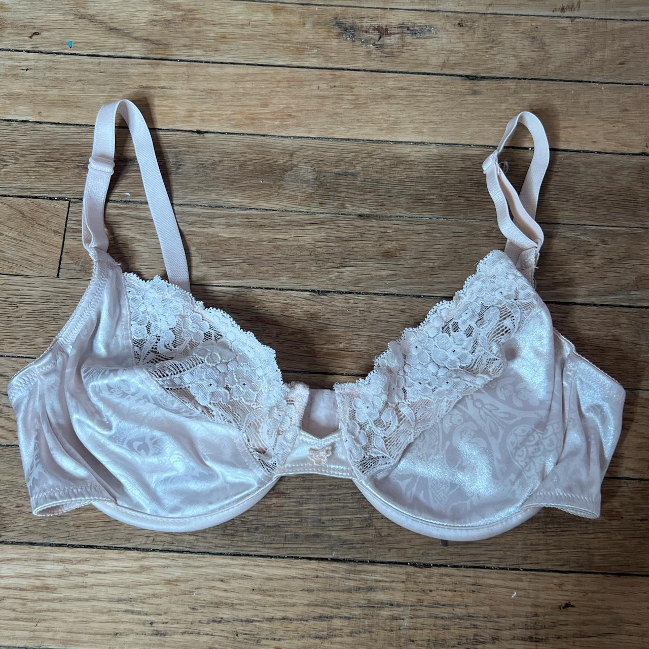 80s pastel pink faux silk bra Beautiful 80s silk... - Depop