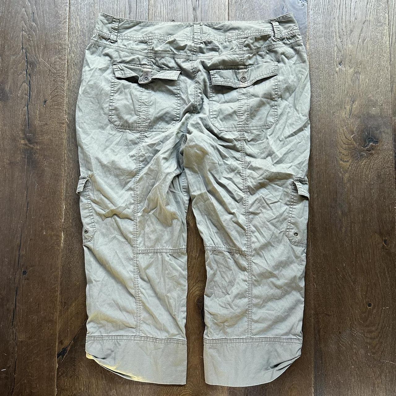 90s gray cargo pants Vintage cargo capris, women’s... - Depop