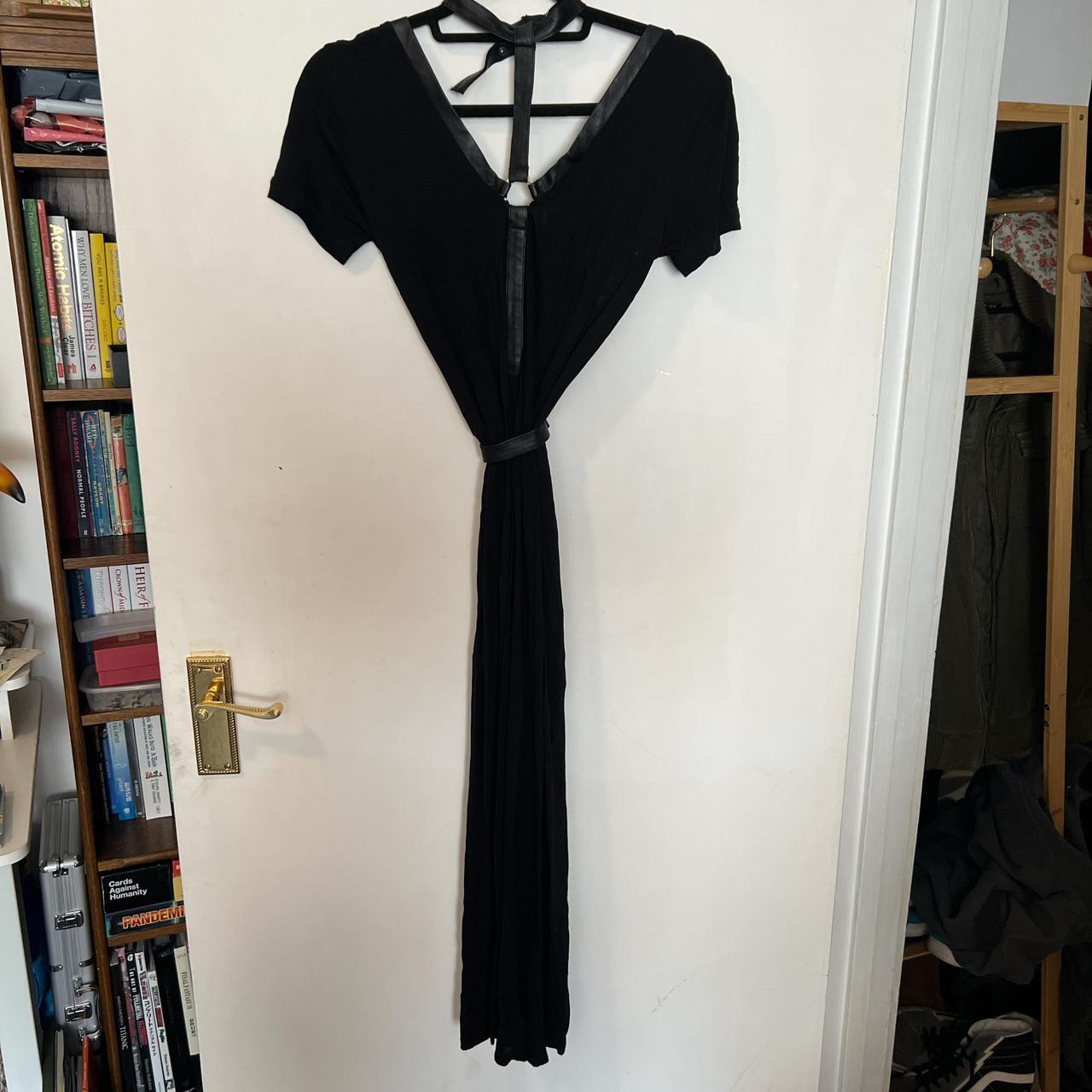 Disturbia size small long maxi black jersey dress... - Depop