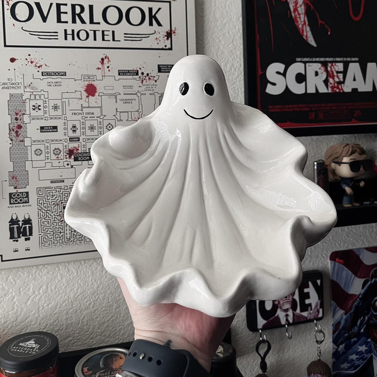 Vintage ceramic ghost candy dish 👻 measures about... - Depop