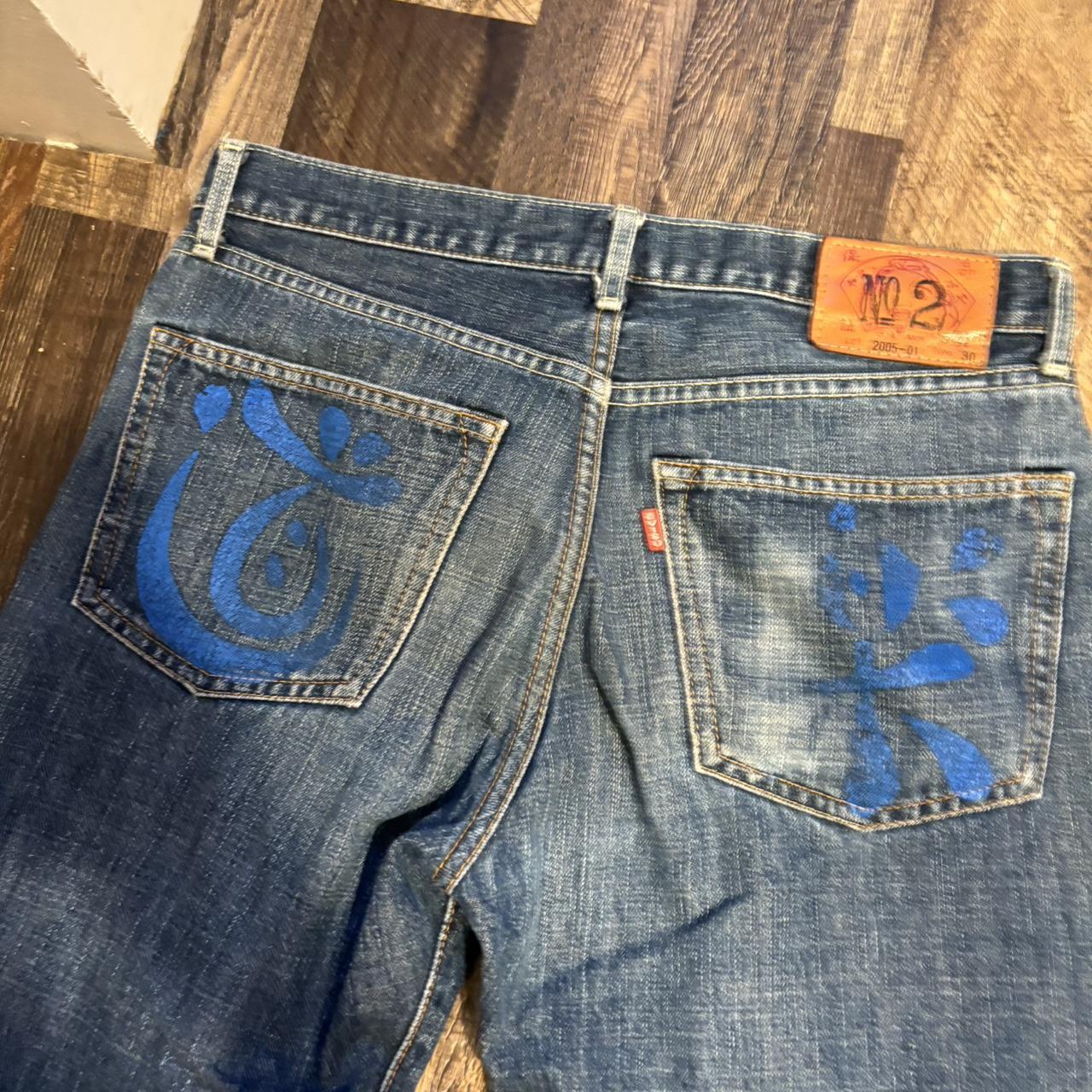 Evisu blue jeans with a baggy fit 30x32 Japanese made - Depop