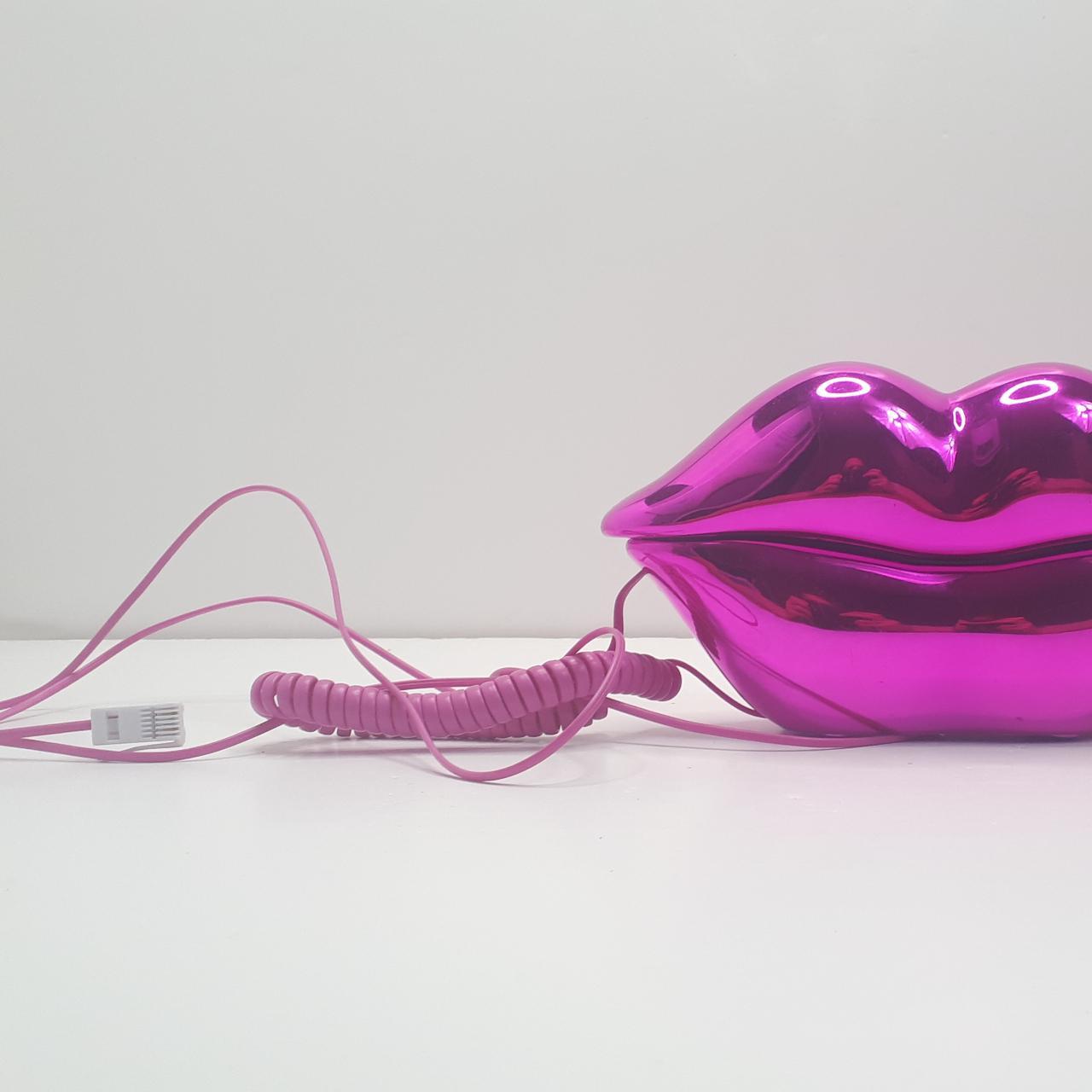 LIPS SHAPED LANDLINE HOMEPHONE CORDED RETRO Y2K PINK... - Depop