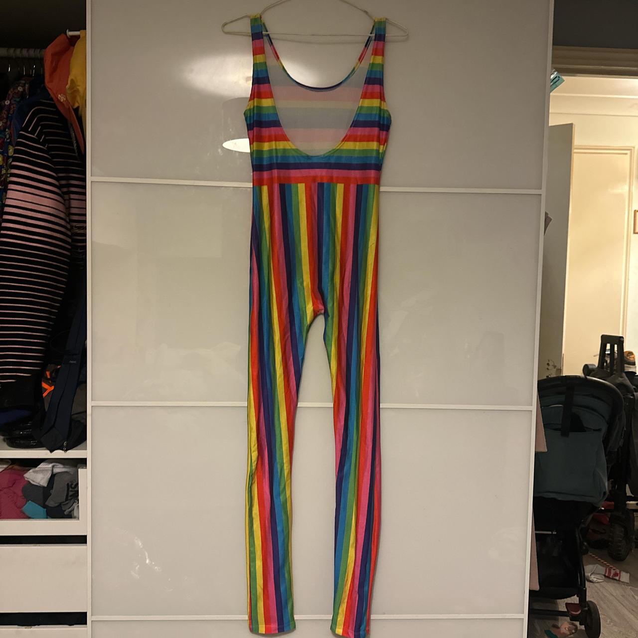 Minga London Rainbow unitard Catsuit perfect for... - Depop