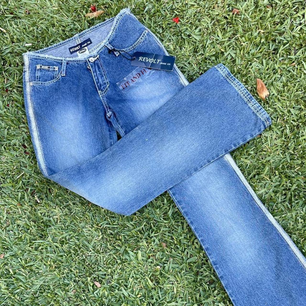 Women's Blue and Silver Jeans | Depop