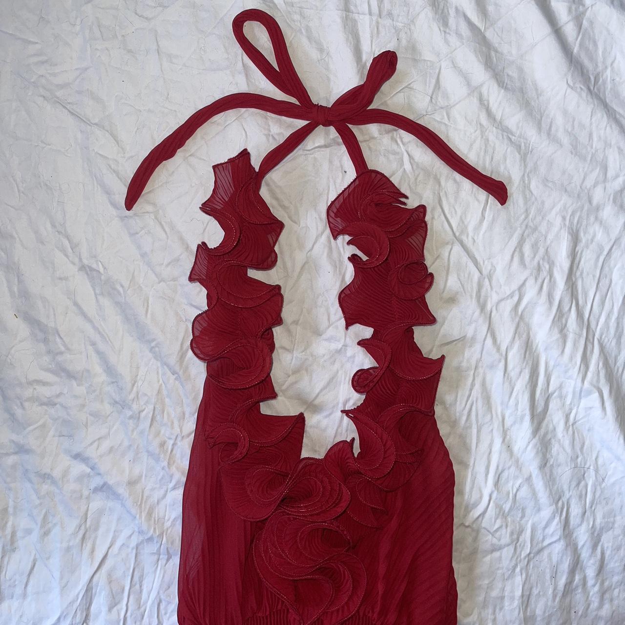 RUFFLE HALTER TOP DRESS 💋 marked size small - Depop