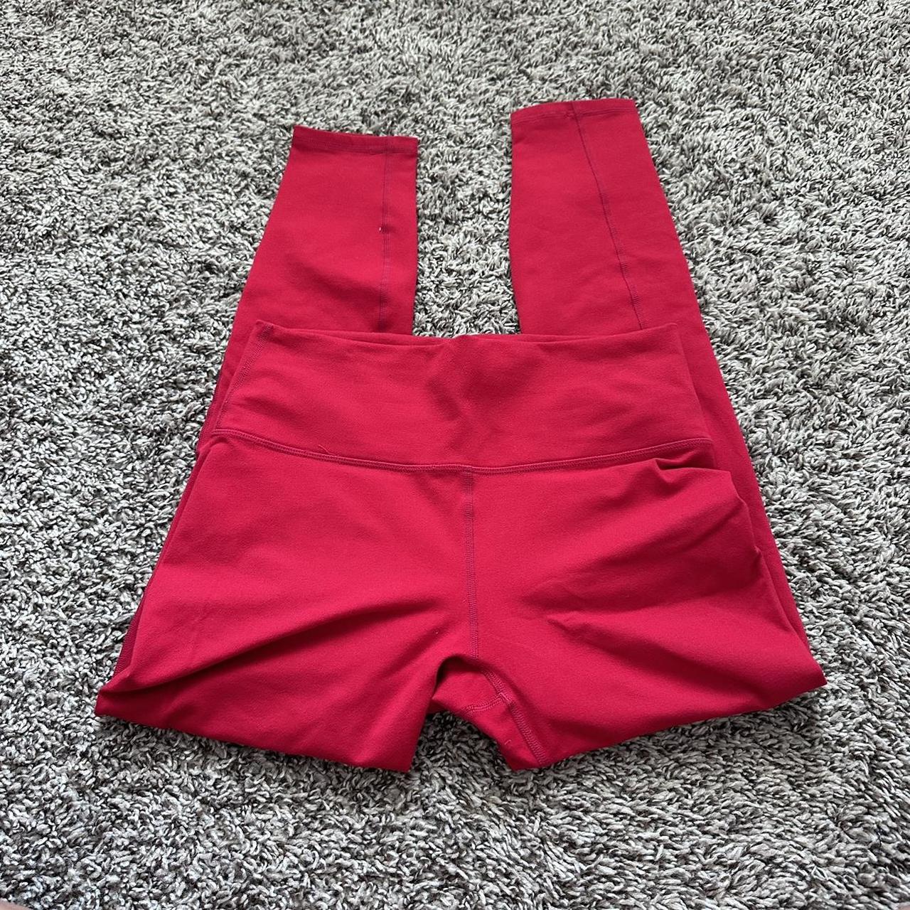 red fabletics power hold leggings barely worn - Depop