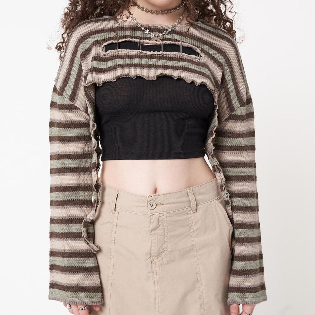 minga london striped cropped sweater - never worn ! - Depop