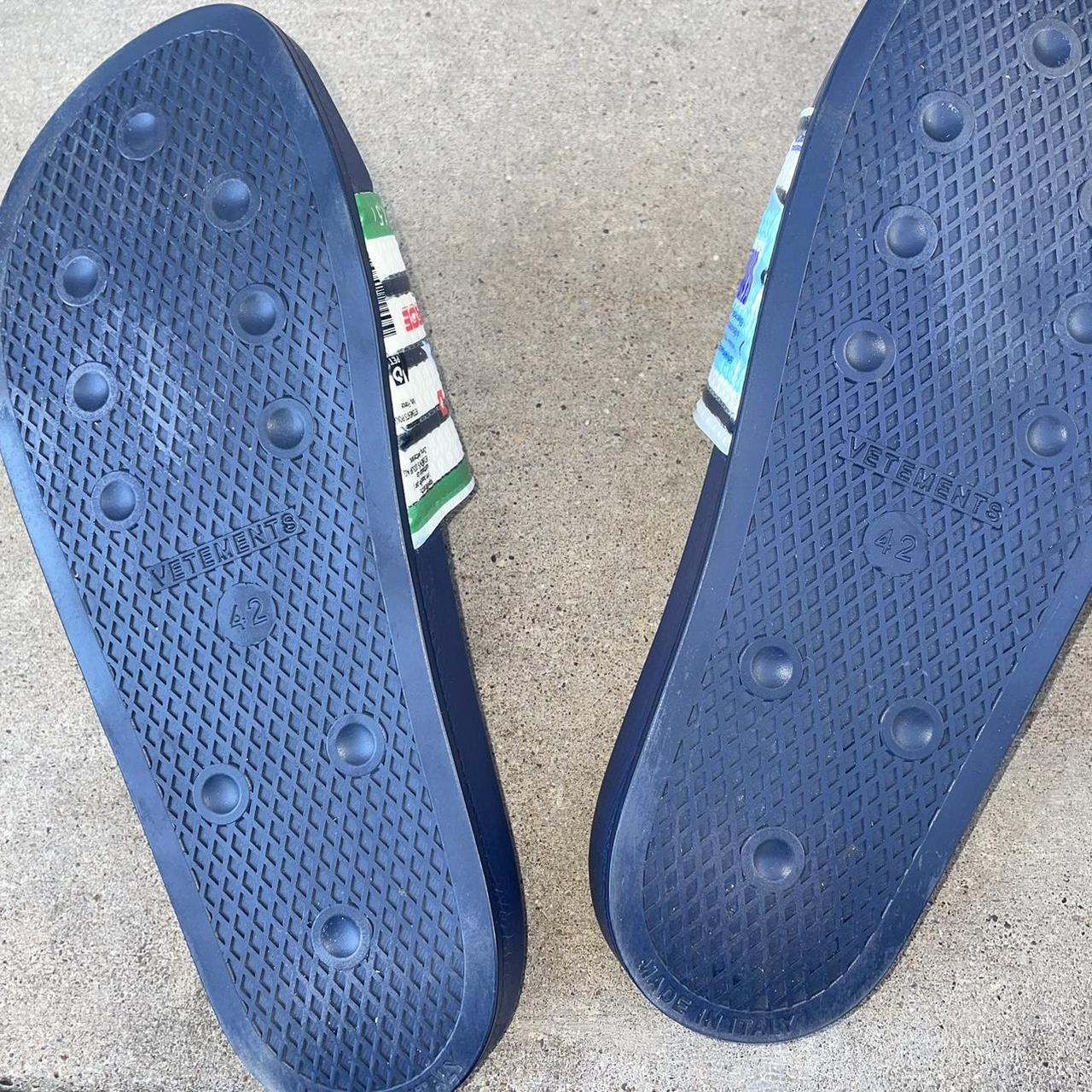 Vetements Men's Navy Slides | Depop