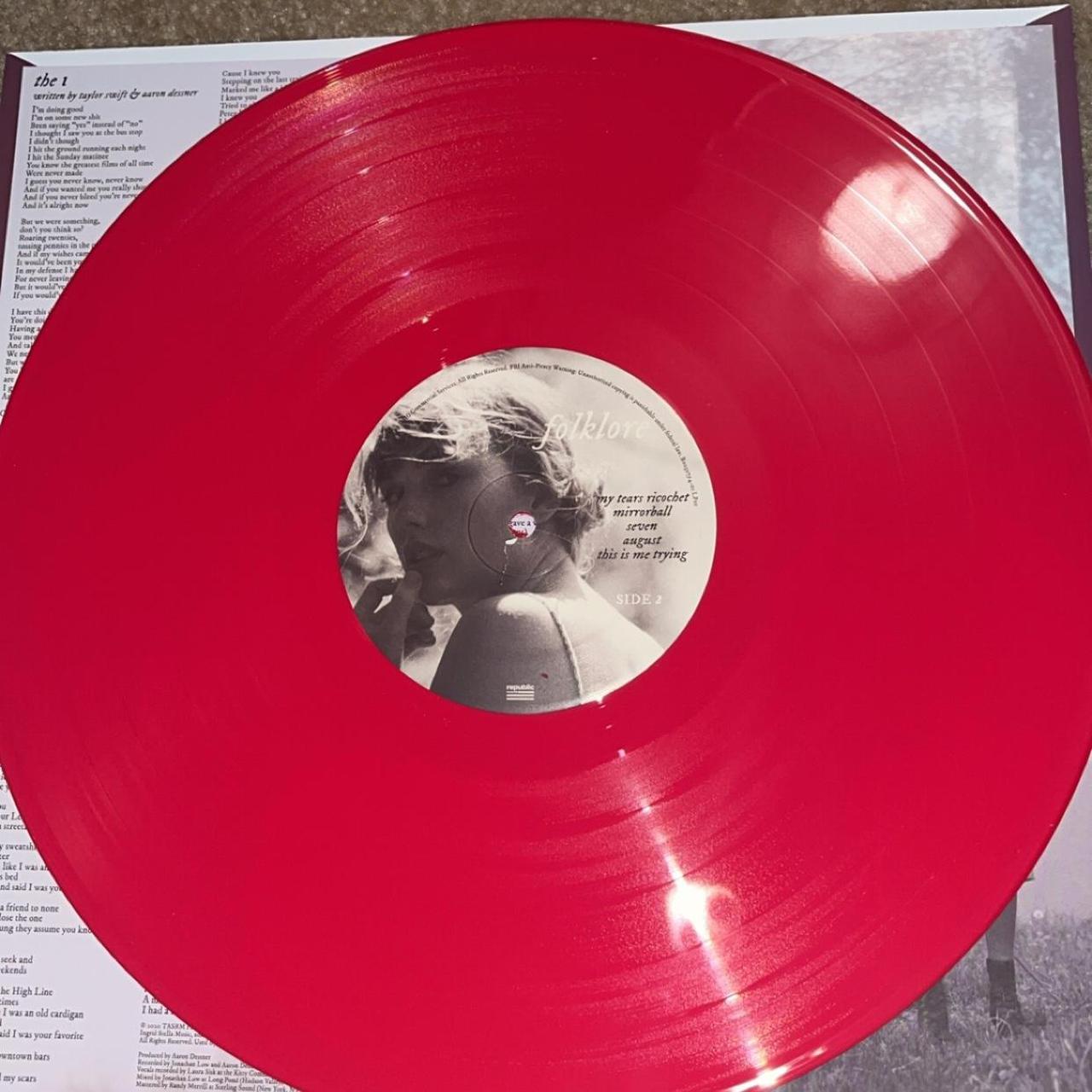 red taylor swift folklore vinyl! taken out of... - Depop
