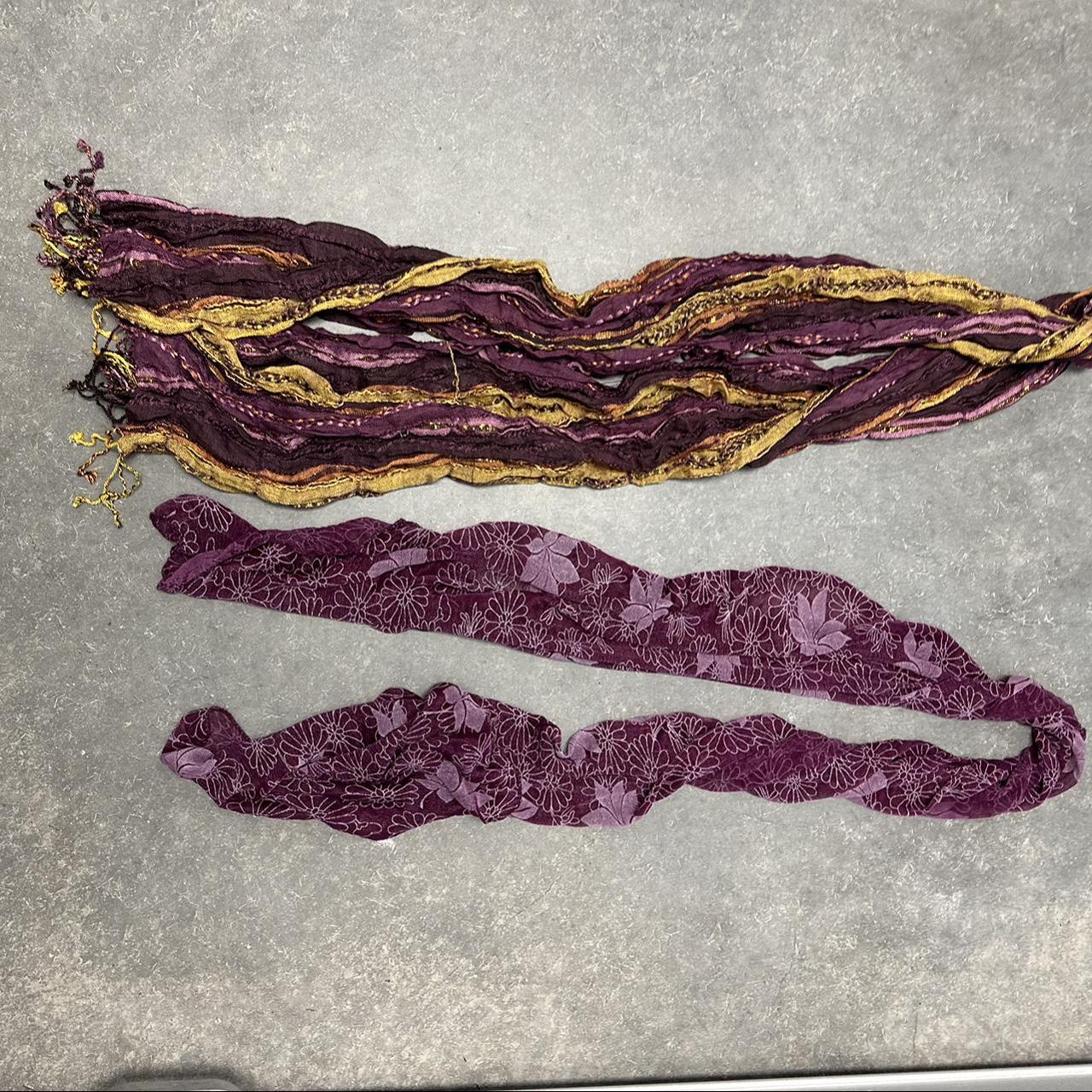 Y2k skinny scarf scarves lot 72” striped 74” floral m6 - Depop