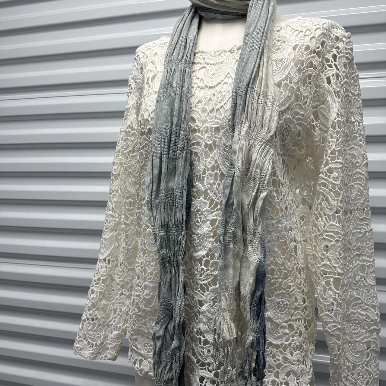 Y2k 82” skinny 2000’s scarf fringed m99 - Depop