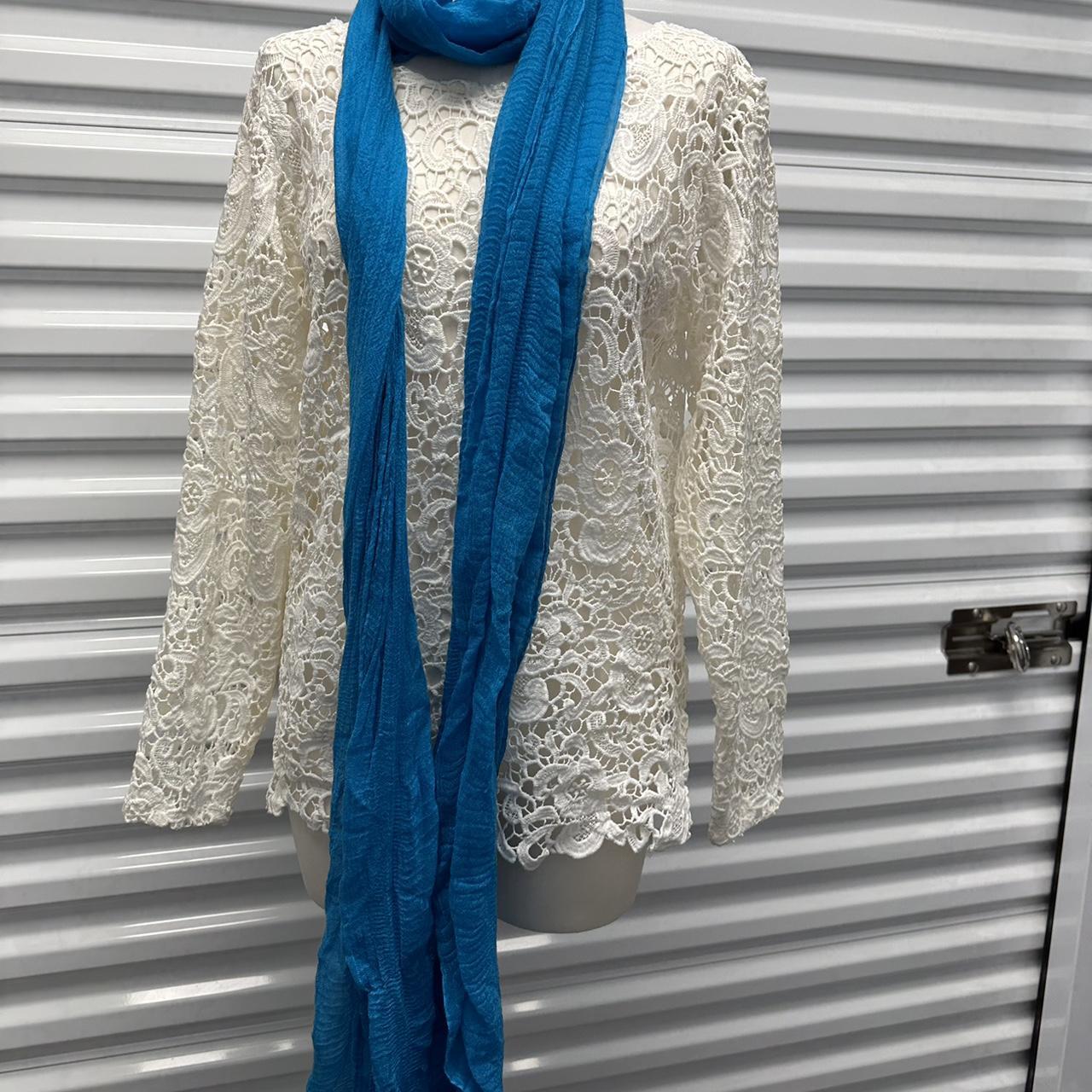 Y2k 2000’s skinny scarf 104” fringed - Depop