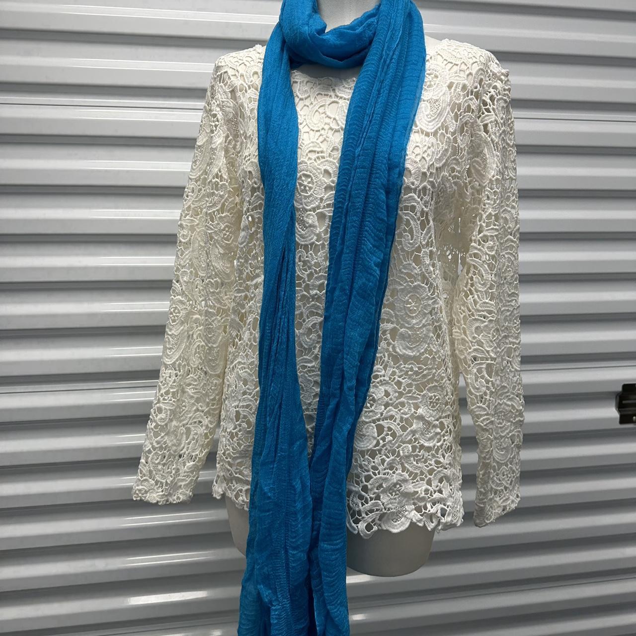 Y2k 2000’s skinny scarf 104” fringed - Depop