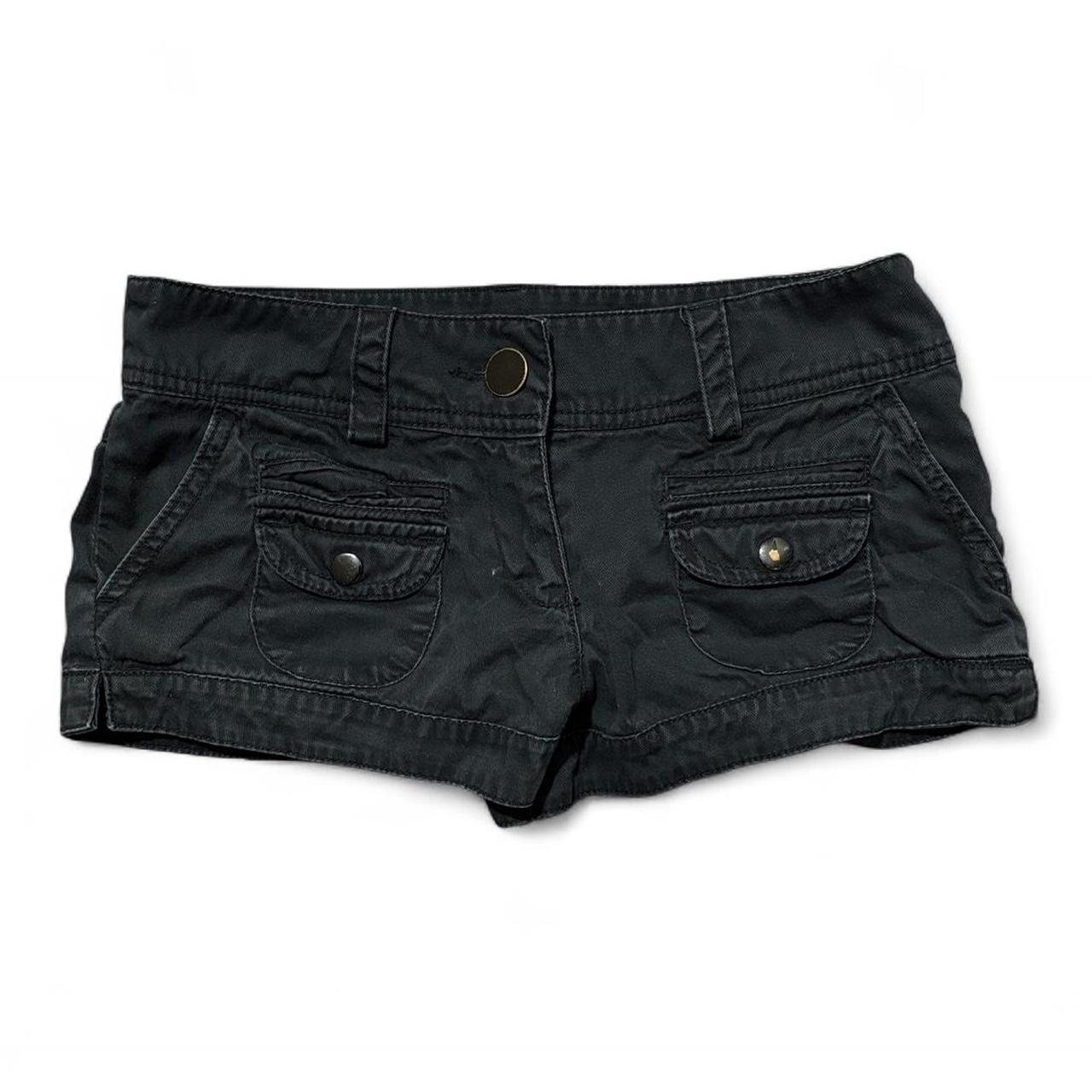 black mini cargo shorts - size 6 - good condition,... | Depop