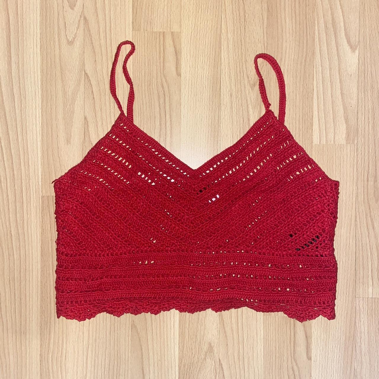 Cute red crochet vest crop top So perfect for... - Depop