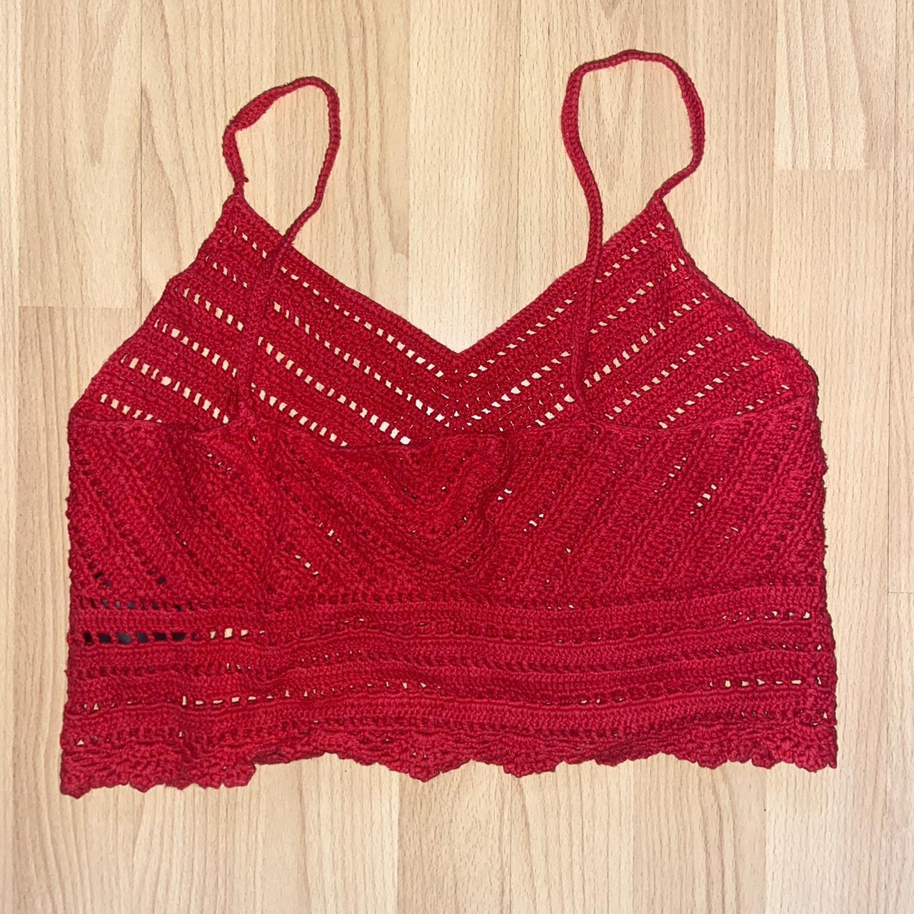 Cute red crochet vest crop top So perfect for... - Depop