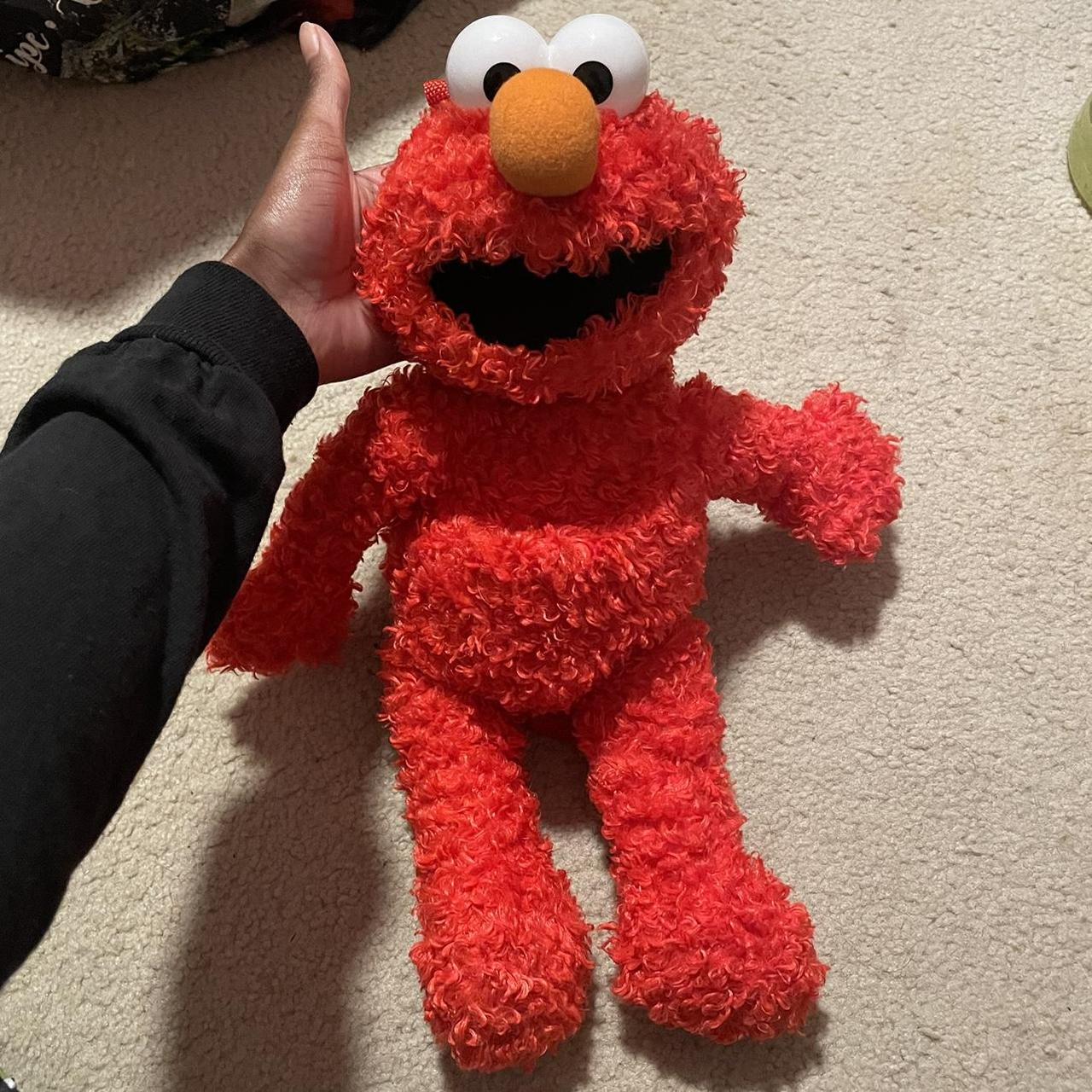 vintage 2000s y2k sesame street elmo plush backpack... - Depop