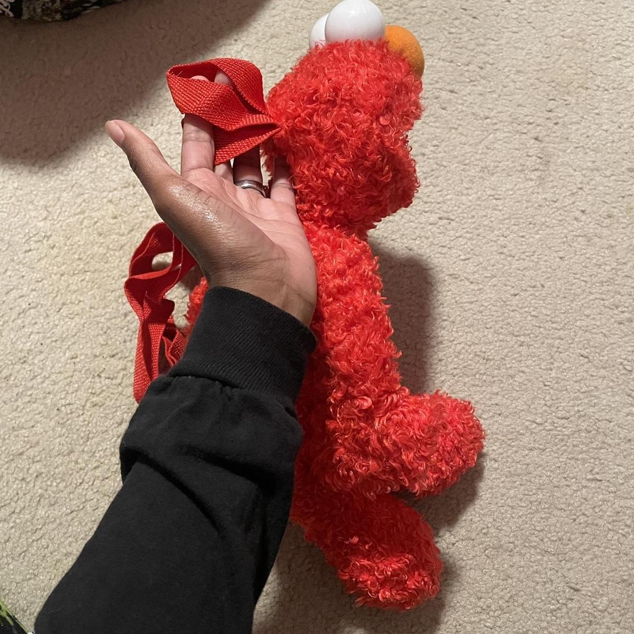 vintage 2000s y2k sesame street elmo plush backpack... - Depop