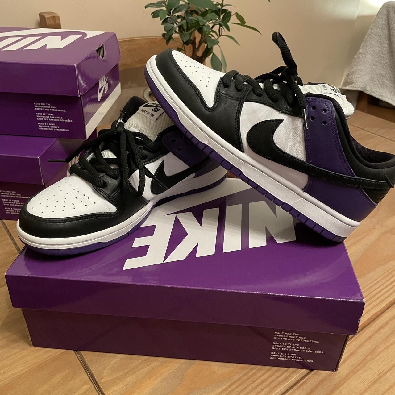 Nike sb dunk purple courts. Worn a couple times,... - Depop