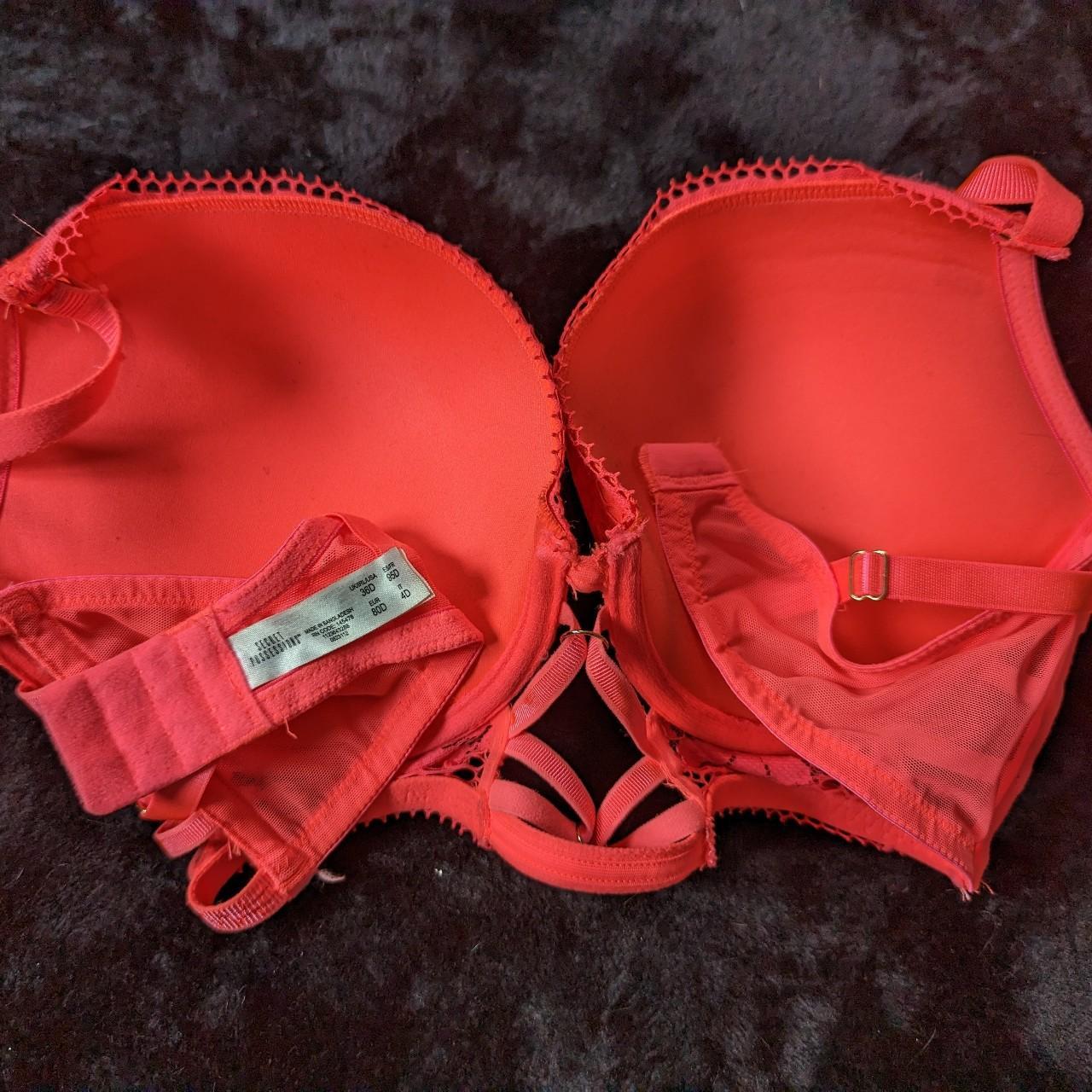 Hot pink bra - size 36D Hot pink Primark push up... - Depop