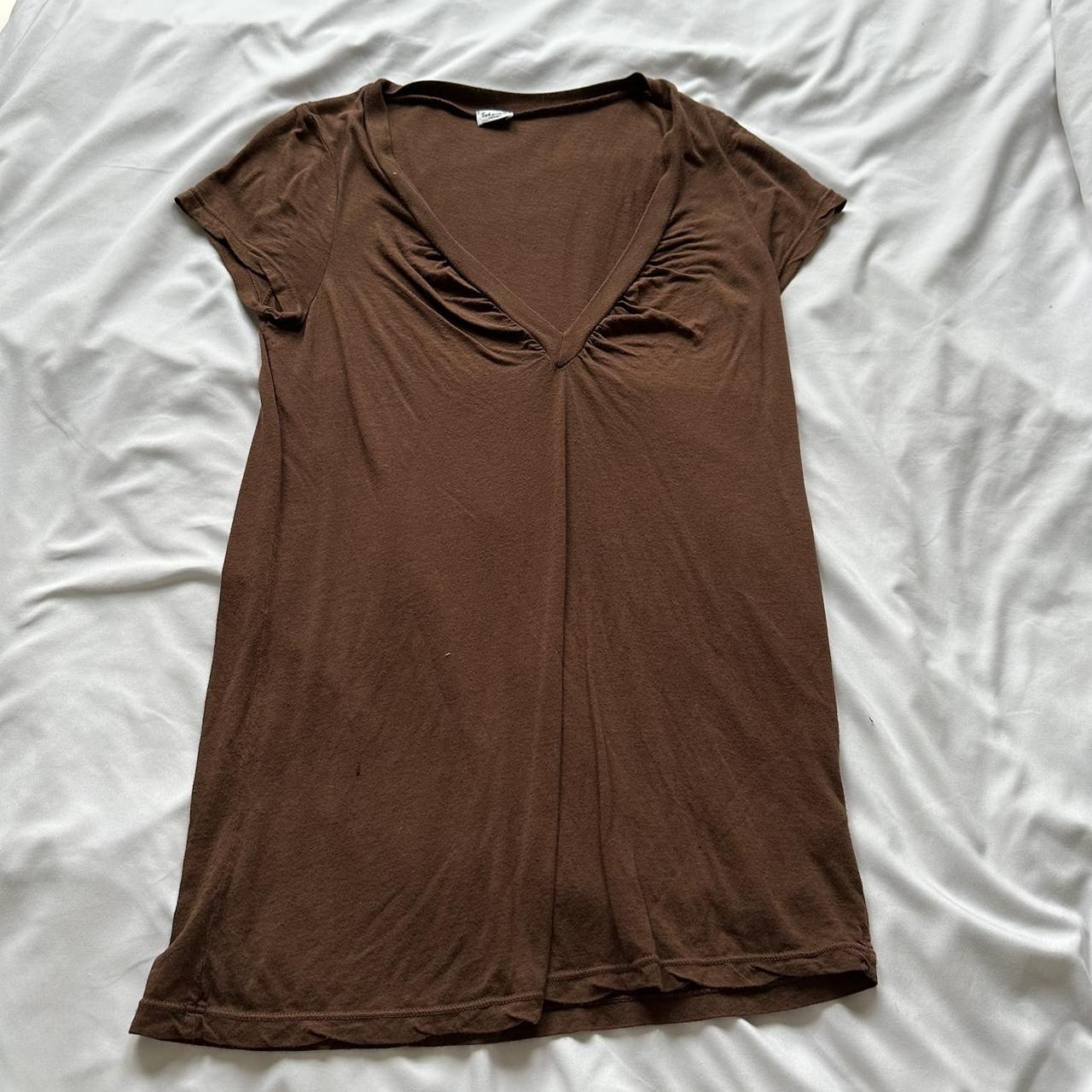 splendid brown v neck t shirt so soft pay through... - Depop