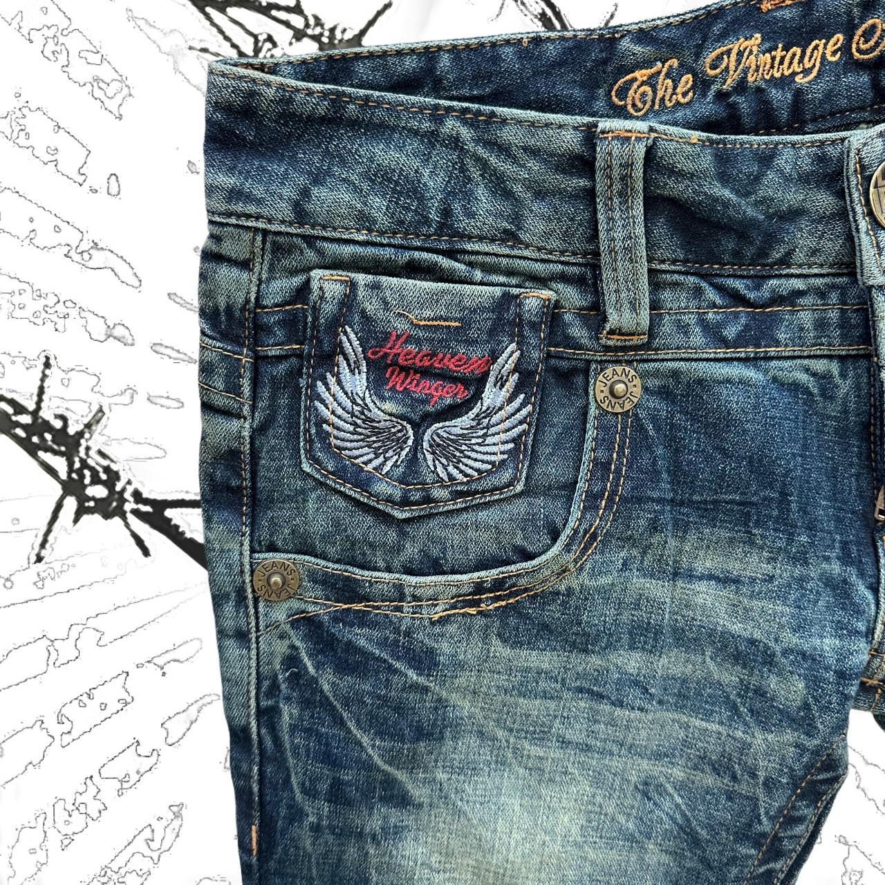 2000s Angel Wing Low-rise Jeans foreign brand (The... - Depop