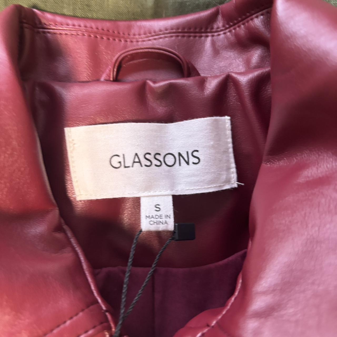 Glassons burgundy faux leather jacket, size s new... - Depop