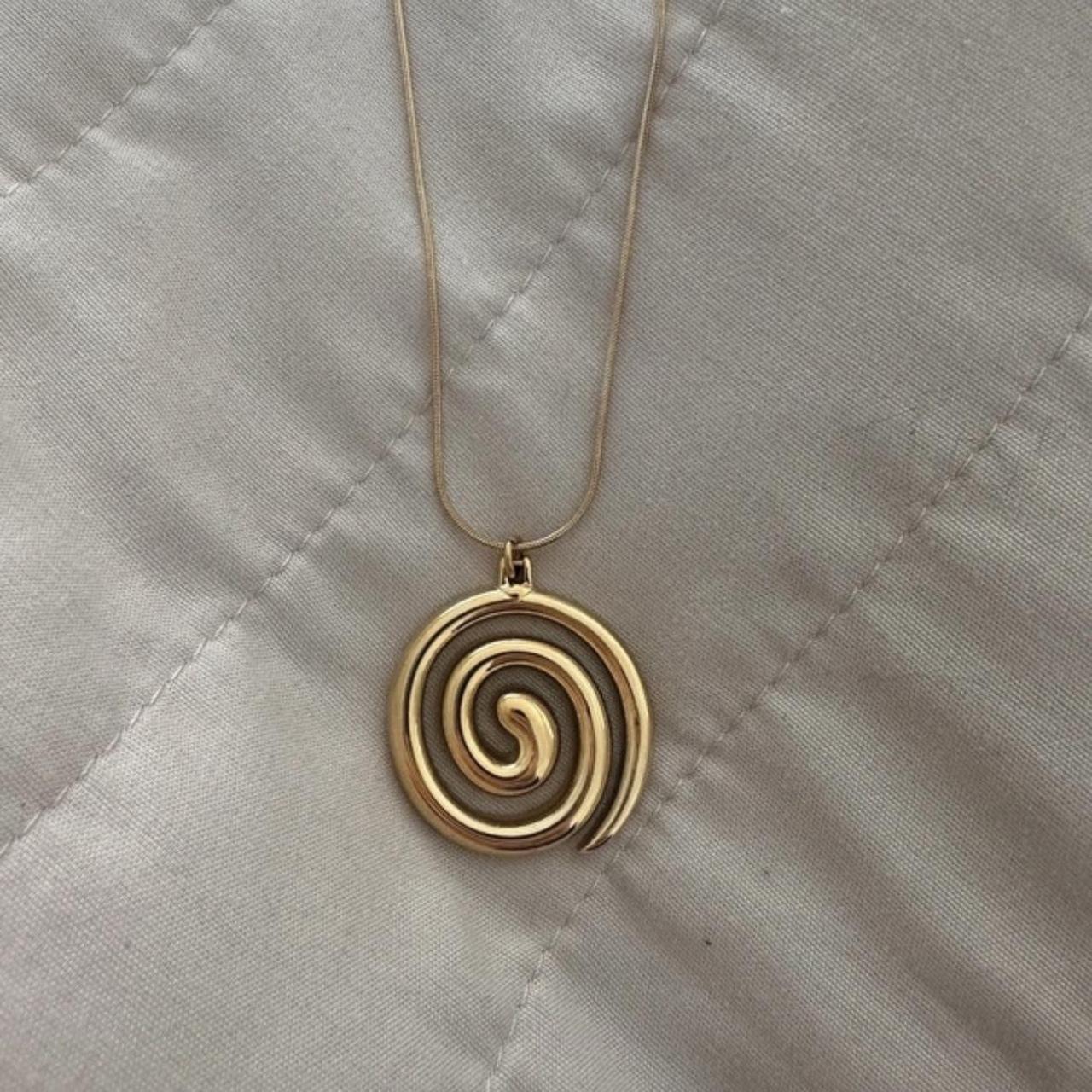 Boho swirl summer gold necklace New Matilda djerf... - Depop