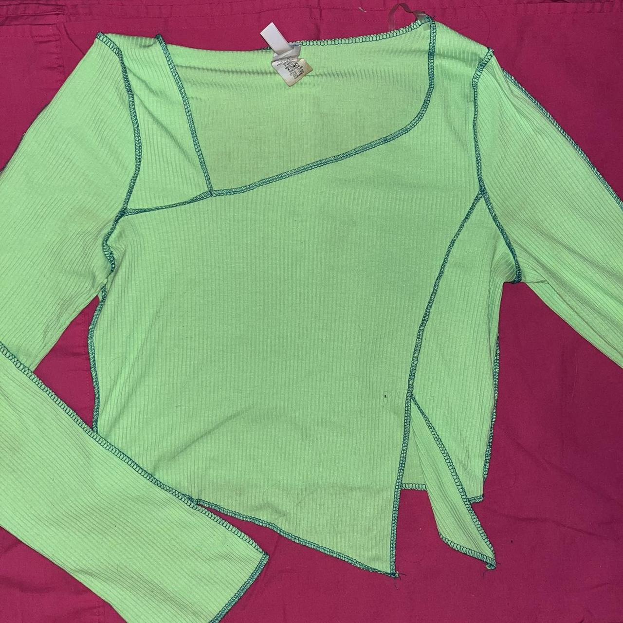 dollskill green contrast stitch asymmetrical... - Depop