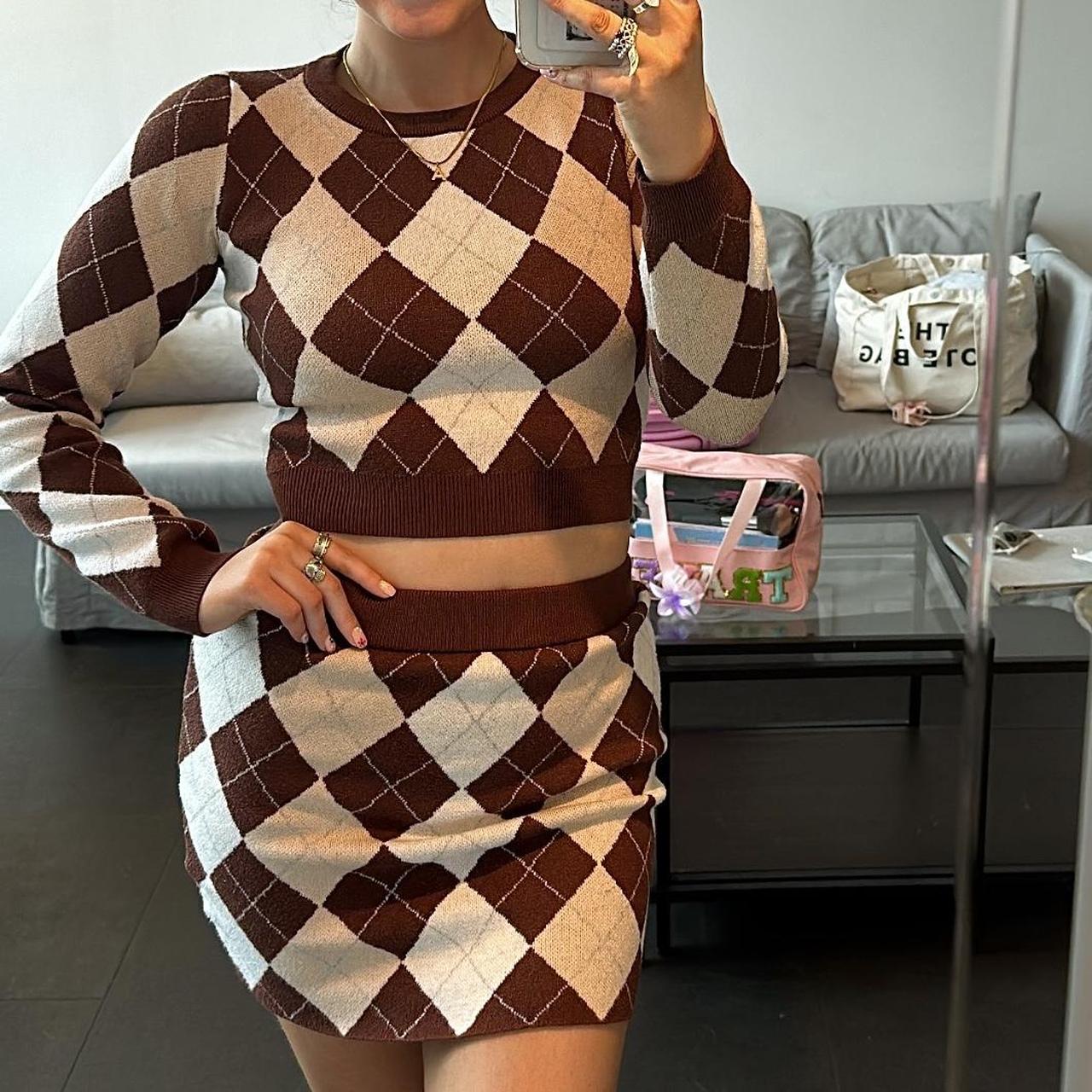 Motel rocks knitted two piece Top size S Skirt XS - Depop