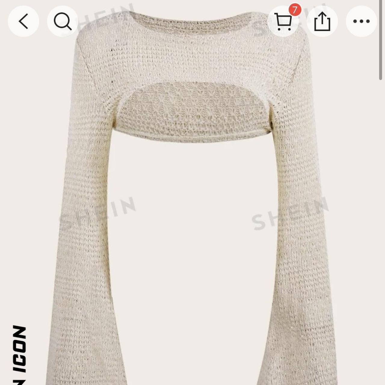 shein new with tags creme knit shrug never worn ⭐️ - Depop