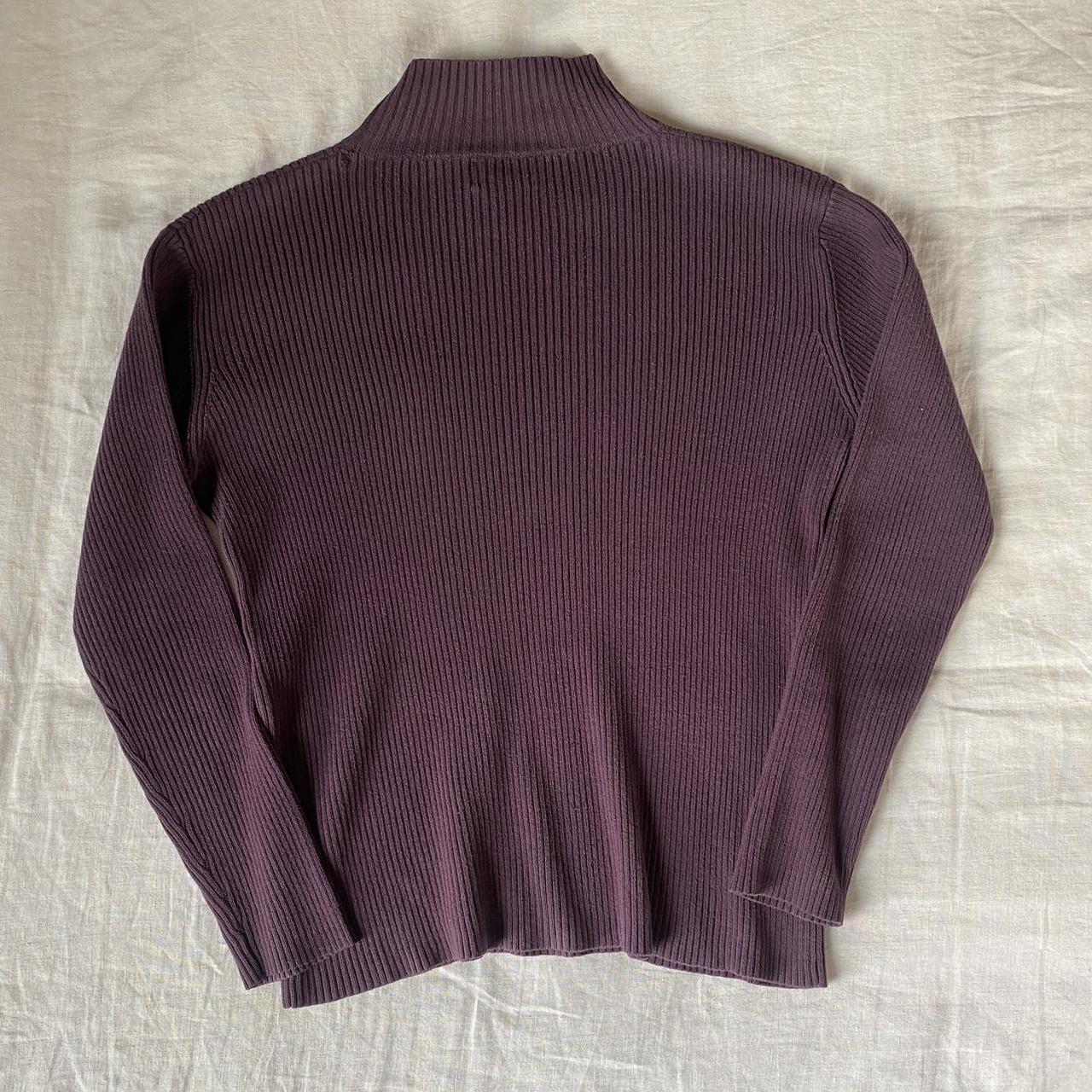 Pendleton Ribbed Purple Mock Turtleneck... - Depop