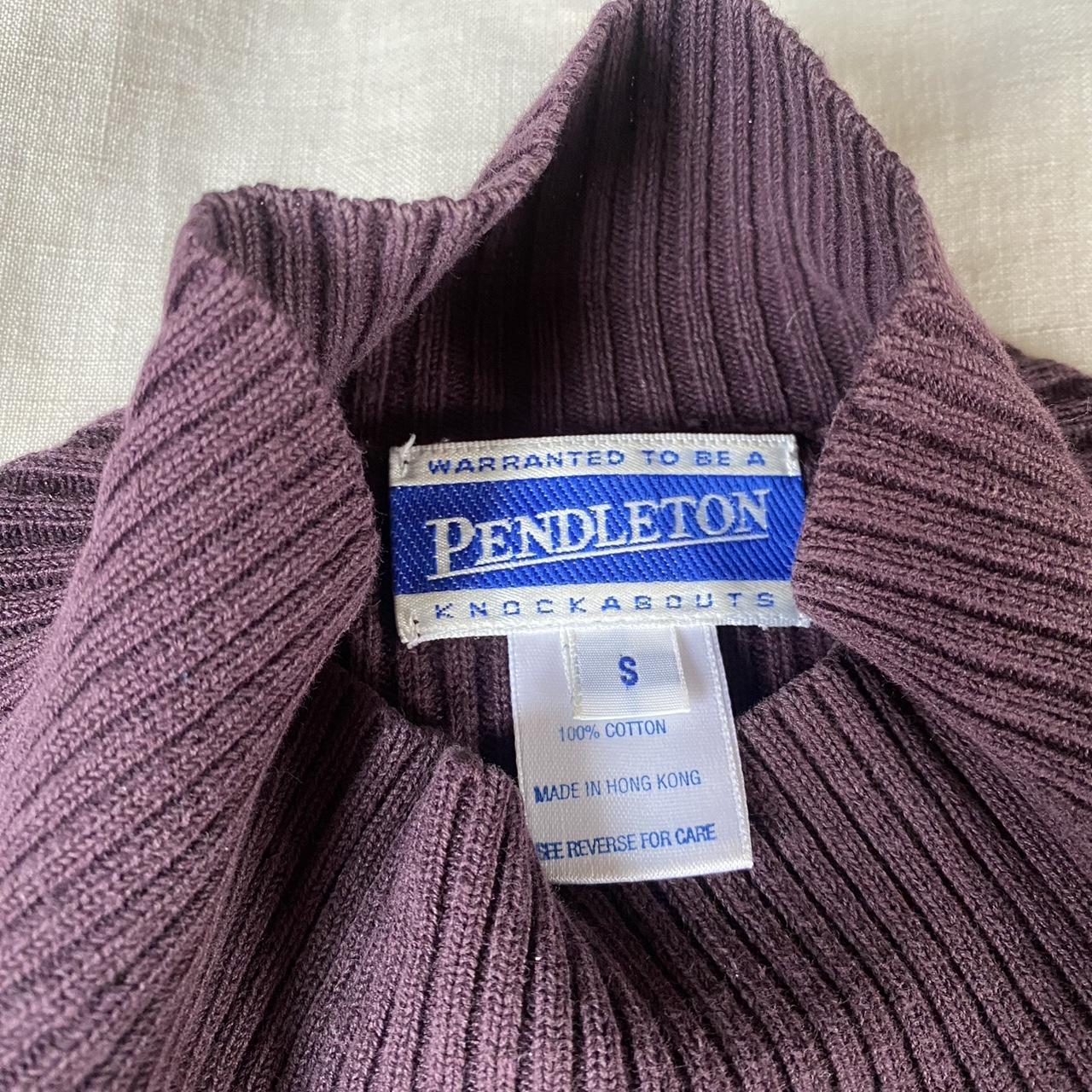 Pendleton Ribbed Purple Mock Turtleneck... - Depop