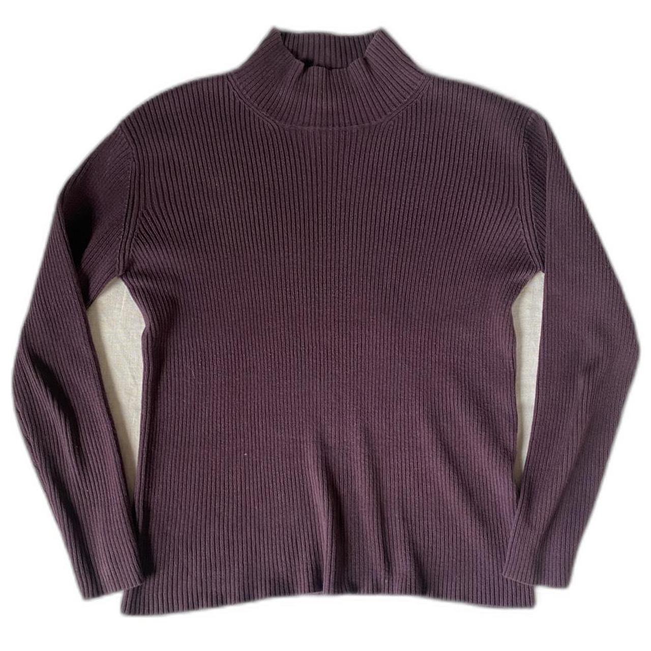 Pendleton Ribbed Purple Mock Turtleneck... - Depop