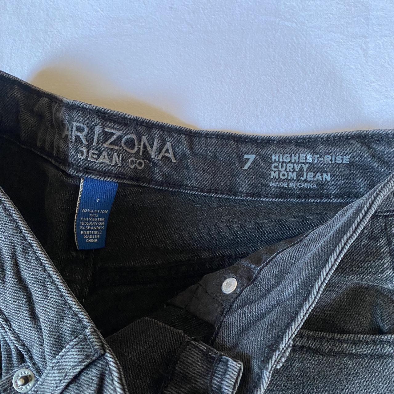 Arizona Jean Co Highest Rise Curvy Mom Jean Black... - Depop