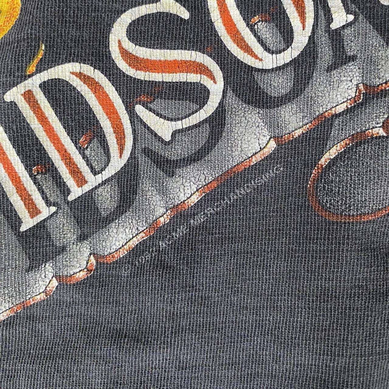Vintage 90s Harley Davidson Eagle Flames Spell Out... - Depop