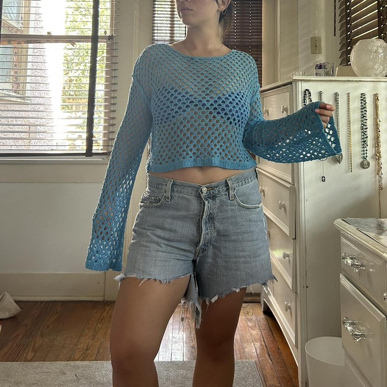 Purple Lava blue knit top. Perfect for summer, so... - Depop